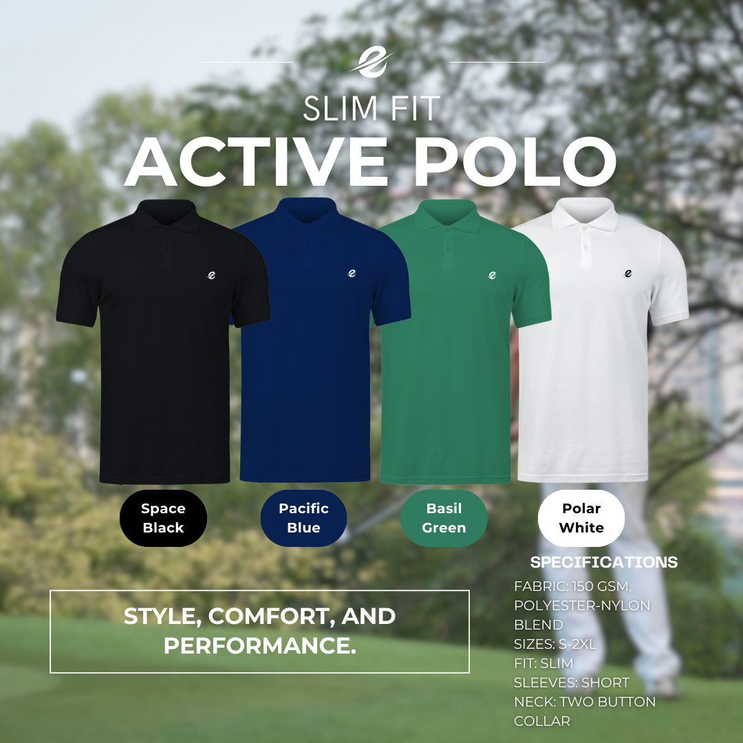 Slim Fit Active Polo with E42 Logo – EVERY42